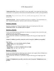 CS HW Final Pdf CS Homework Set Collaboration Policy Homeworks MUST Be Done