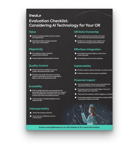 Or Ai Technology Evaluation Checklist Theator The Surgical