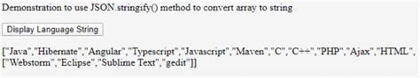 Javascript Array To String Converting An Array To String In Javascript