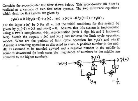 Consider The Second Order Iir Filter Shown Below