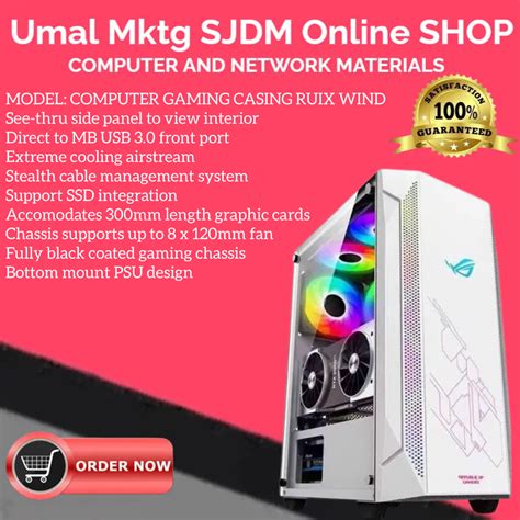 Computer Gaming Casing Ruix Wind Black White Lazada Ph