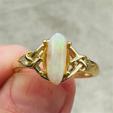 Lightning Ridge Size 9 Gold Plated Opal Ring Lot 143 Australian Opals