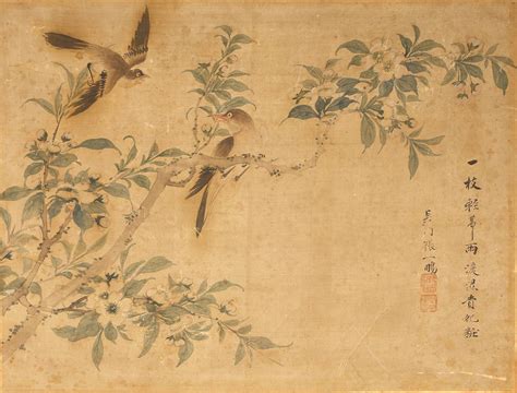 Zhang Yipeng Color And Ink On Silk Birds Painting Auction Zhang Yipeng Color And Ink On Silk Birds Painting Auction