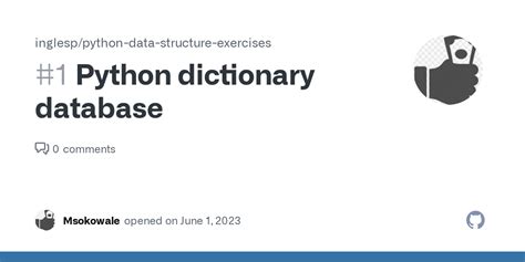 Python Dictionary Database · Issue 1 · Inglesppython Data Structure