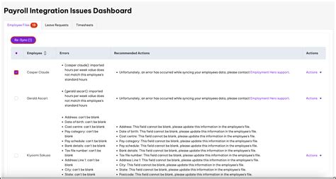 Fix Payroll Integration Issues On The Dashboard Employment Hero Help Centre Au