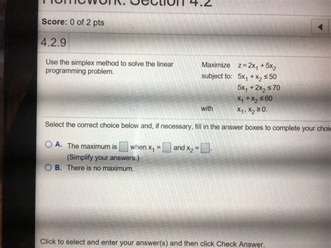 Solved Use The Simplex Method To Solve The Linear