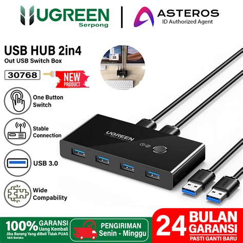 Jual Ugreen Adapter Hub Pc 4 Port Sharing Switch Box Usb 3 0 2 0 For Pc Komputer Laptop Shopee