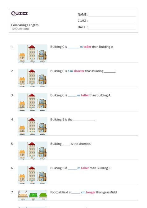 50 Comparing Length Worksheets For 2nd Grade On Quizizz Free And Printable