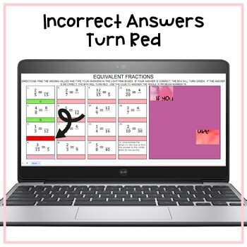 Equivalent Fractions Comparing Fractions Mystery Picture Digital Activities
