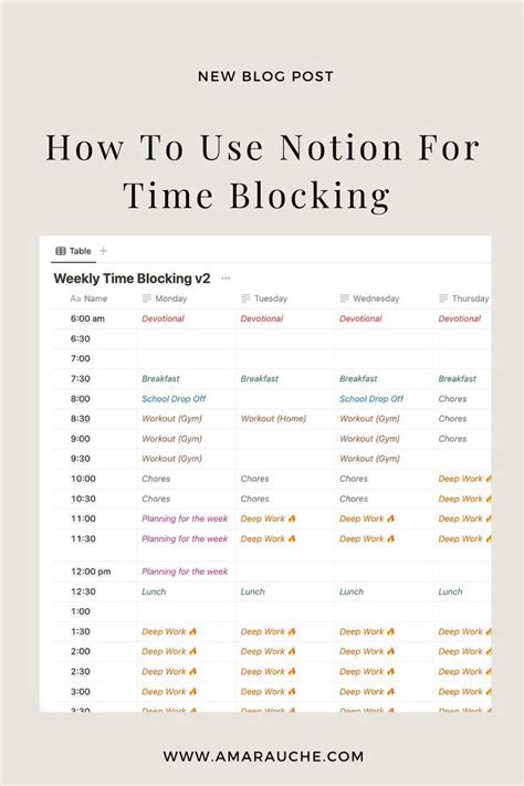 Notion Time Blocking Template Artofit