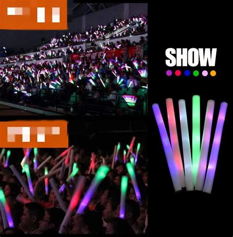 ₩4526에서 Led 다채로운 막대 주도 거품 스틱 깜박이 거품 스틱 빛 응원 폼 스틱 콘서트 빛 막대기 Dhgate