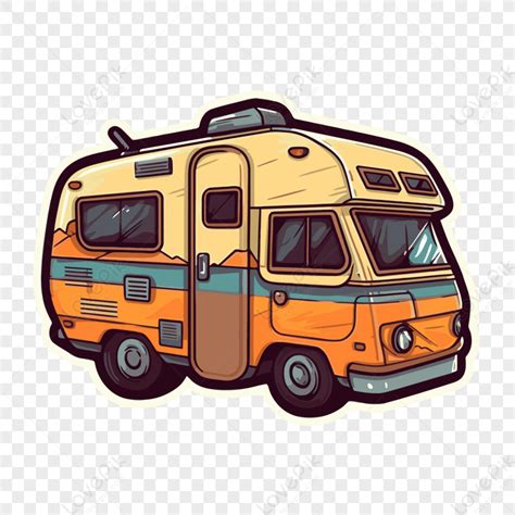 빈티지 캠퍼 밴 스타일 스티커 일러스트 벡터 클립 아트타일러상표 Png 일러스트 무료 다운로드 Lovepik