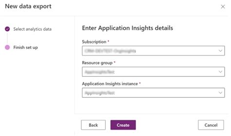 Application Insights로 내보내기 설정 Power Platform Microsoft Learn