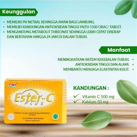 Jual Cni Ester C Plus Isi 40 Kaplet Shopee Indonesia
