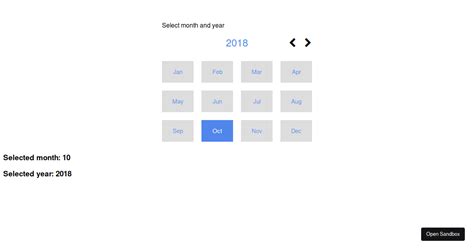 React Month Year Picker Examples CodeSandbox