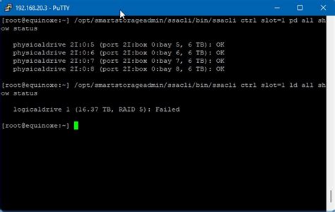Problemen Raid5 Array Troubleshooten Met Smart Storage Admin Ssacli