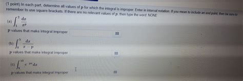 Solved 1 Point In Each Part Determine All Values Of P For