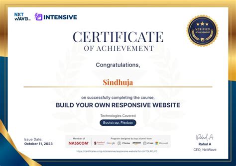 Sindhuja Solomon On Linkedin Nxtwave Responsivewebsite Programming