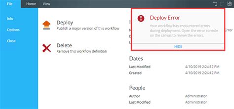 understanding workflow designer errors