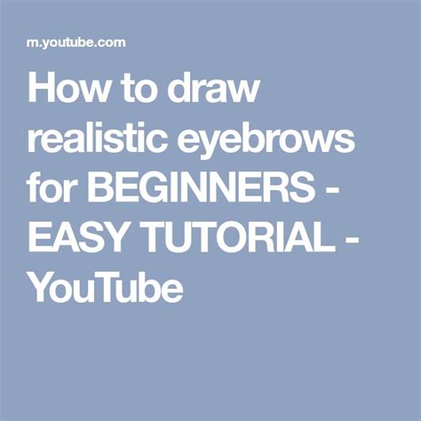 How To Draw Realistic Eyebrows For BEGINNERS EASY TUTORIAL YouTube Easy Tutorial