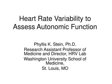 Ppt Heart Rate Variability To Assess Autonomic Function Powerpoint Presentation Id1222181