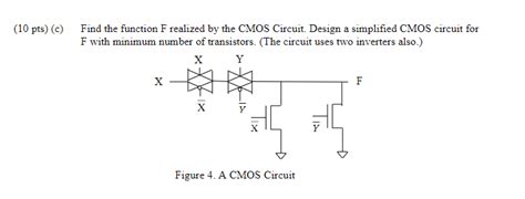Solved C Find The Function F Realized By The Cmos Circuit