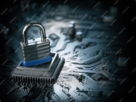 Premium Photo Padlock On Cpu Computer Circuit Board Lock Over The Motherboard Network Security
