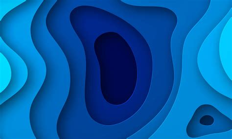 종이 잘라 배경입니다 블루 추상적 인 물결 모양유행 3d 디자인 3차원 형태에 대한 스톡 벡터 아트 및 기타 이미지 3차원 형태 곡선 공란 Istock