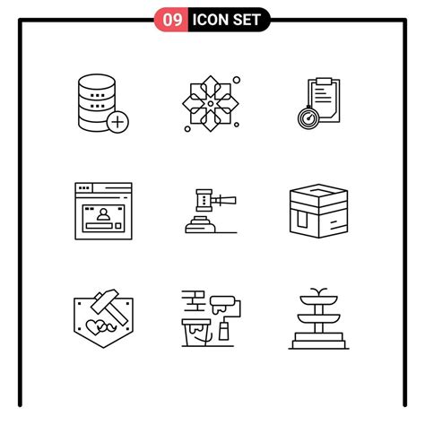 Pack Of 9 Creative Outlines Of Website Page Fabric Internet Planning Editable Vector Design