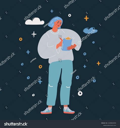 벡터 여성의 만화 벡터 삽화는 어두운 스톡 벡터로열티 프리 2109903059 Shutterstock