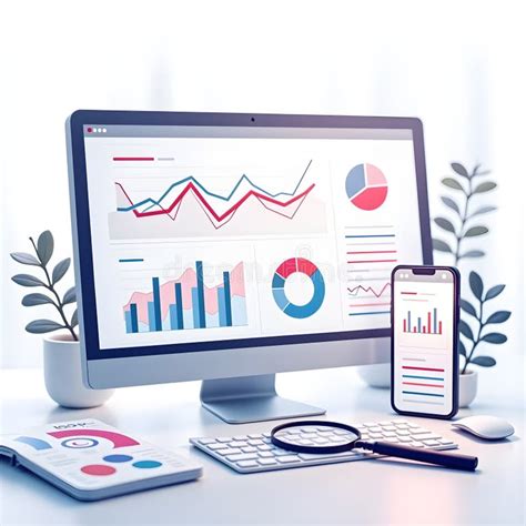 Data Analysis Dashboard On Computer Screen With Charts And Graphs For Business Intelligence