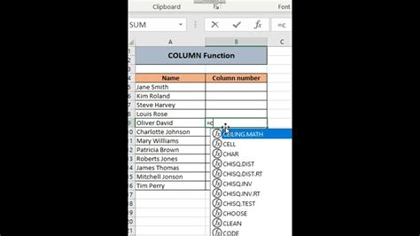 How To Use Column Function In Excel Excel Column Function In English