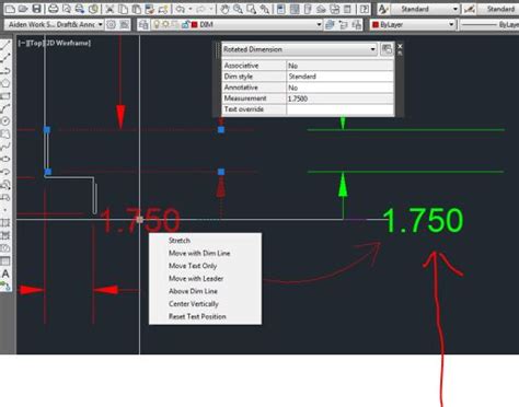 How To Adjust This Dim Text Autocad 2014 Autocad 2d Drafting Object Properties And Interface
