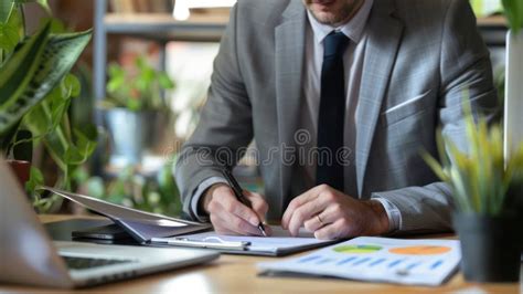 Business Professional Drafting A Policy Document Stock Illustration