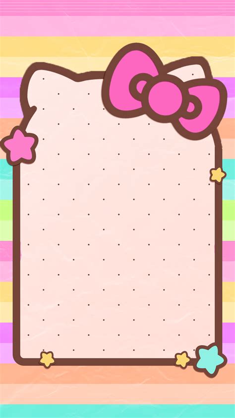 Hello Kitty Notepad With Stars And Bows