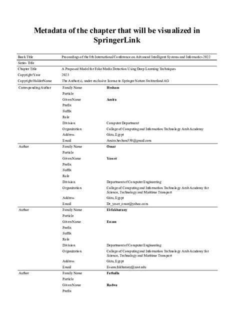Pdf A Proposed Model For Fake Media Detection Using Deep Learning Techniques
