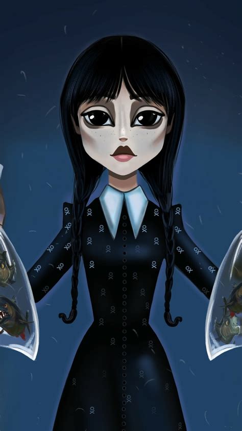 1152x2048 Wednesday Addams AI Digital Art 1152x2048 Resolution