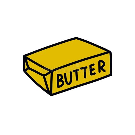 Butter Doodle Icon Vector Illustration Stock Illustration