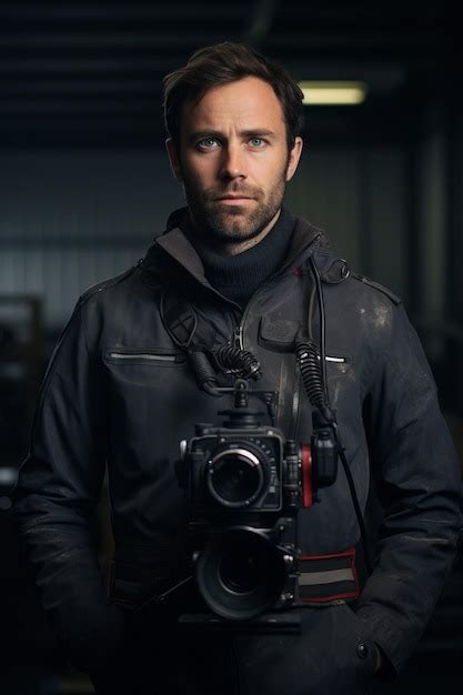 A Man Holding Camera Premium Ai Generated Image