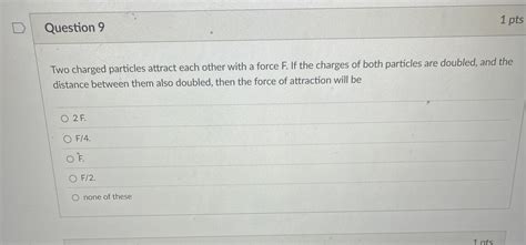 Solved Question 9two Charged Particles Attract Each Other