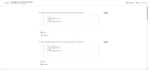 Knowledge Check Conditionals And Loops In Javascript