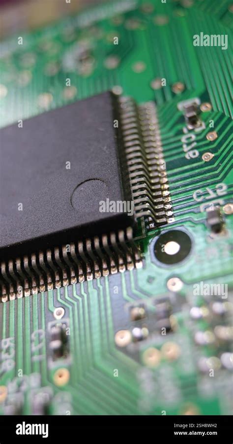 Semiconductor Microchip On The Hight Technology Electronic Board On 9 16 Aspect Ratio Selected