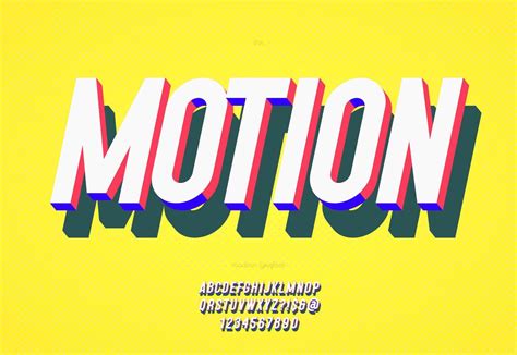 Motion Vector Font 3d Bold Style 7657104 Vector Art At Vecteezy