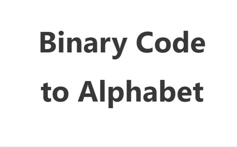 Binary Code To Alphabet Psfont Tk