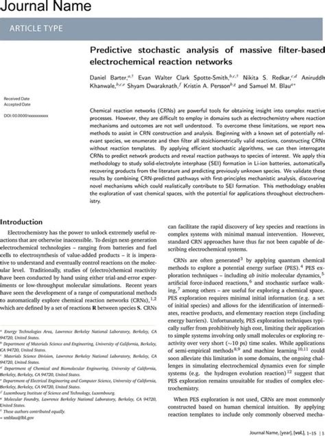 Predictive Stochastic Analysis Of Massive Filter Based Electrochemical Reaction Networks