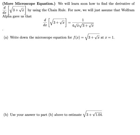 Solved More Microscope Equation We Will Learn Soon How To