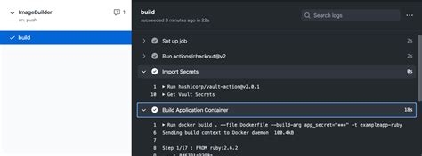 Github Repo Actions Result Build Job Step