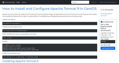 Crowncloud Wiki How To Install And Configure Apache Tomcat 9 In Centos