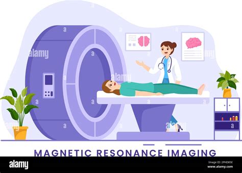 Mrt Oder Magnetresonanztomographie Illustration Mit Arzt Und Patient