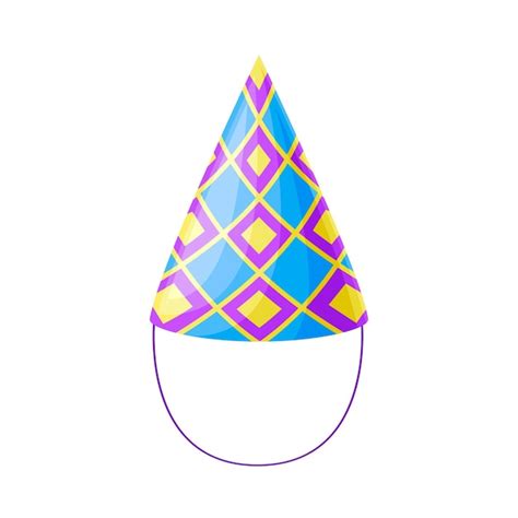 백색 배경 터 일러스트레이션에 고립 된 생일 콘 모자 프리미엄 벡터